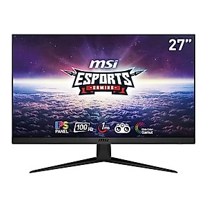 MSI 27” FHD (1920 x 1080) Non-Glare with Super Narrow Bezel 75Hz 1ms 16:9 HDMI/DP AMD Radeon FreeSync IPS Gaming Monitor (G2712V),Black