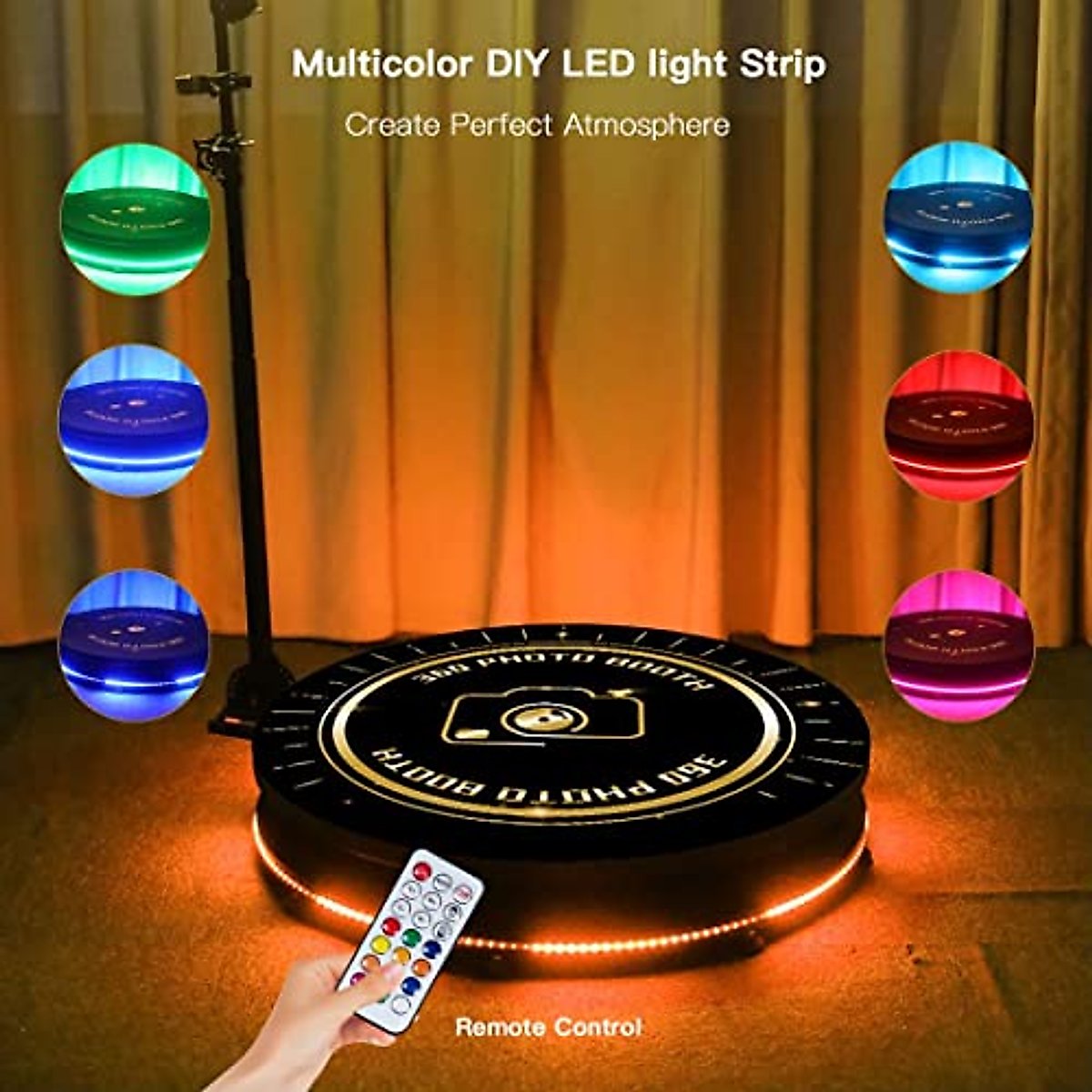 360 Photo Booth Machine for Parties 31.5"(80cm) with Flight Case Custom Logo 2-3 People to Stand Software APP Control, FUTOBOOZ 360 Video Camera Booth Selfie Platform Spin 360 Automatic Slow Motion
