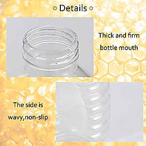 16 Pcs 3.7oz Clear Plastic Honey Jar,Squeeze Honey Bottle Container with Flip-Top Lid,Empty Honey Bottle for Storing and Dispensing