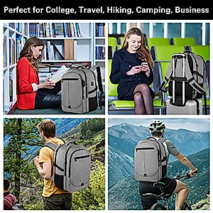 Laptop Backpack, large Capacity Carry on Backpack, Breathable and Comfortable Gift for Men Women, 17.3 Inch TSA Anti-theft Design Business Backpack (Grey)