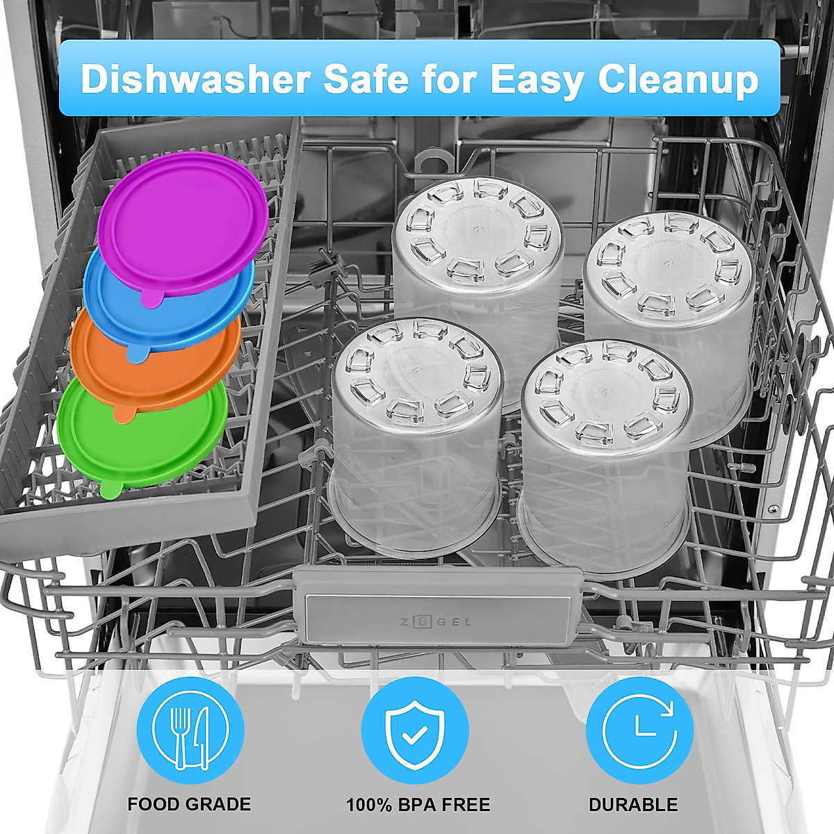 MIMLEN 2 Pack Container for 16oz. Ninja Creami Pints and Lids, Compatible with Ninja Creami NC301 NC300 NC299AMZ Series