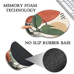 HOPONY Ergonomic Mouse Pad with Wrist Support Gel Mouse Pad with Wrist Rest, Comfortable Computer Mouse Pad for Laptop, Pain Relief Mousepad with Non-Slip Rubber Base, 9 x 10 in,Modern Abstract