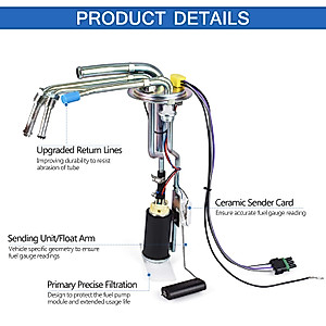 FAERSI Fuel Pump Replace# E3622S Compatible with 1996-1997 Chevy | GMC C1500 C2500 C3500 K1500 K2500 K3500 V6 V8 4.3L 5.0L 5.7L 7.4L Module Assembly