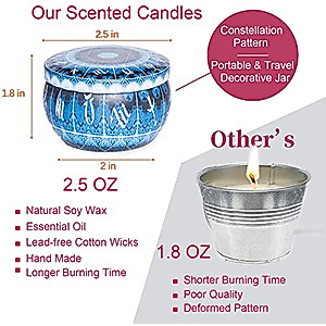 PEILIN 12 Constellations Scented Candles Gift Set 2.5oz Strong Fragrance Aromatherapy Candles Portable Travel Tin Jar Candles Gifts for Home Scented Decoration Birthday Valentine'sDay，Christmas