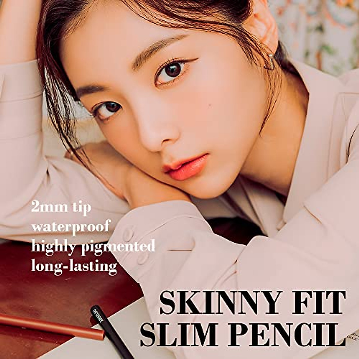 IM UNNY Skinny Fit Slim Eyeliner Pencil S04. Red Brown, All Day Waterproof, Smooth Easy Drawing Long Lasting Gel Soft Touch Vivid Color,1 Count Korean Makeup