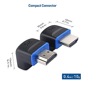 Cable Matters Combo-Pack 8K@60Hz Right Angle HDMI 2.1 Adapters with HDR (8K HDMI Right Angle Adapter / 4K@240Hz HDMI 90 Degree Adapter / 270 Degree and 90 Degree HDMI Adapter) in Black