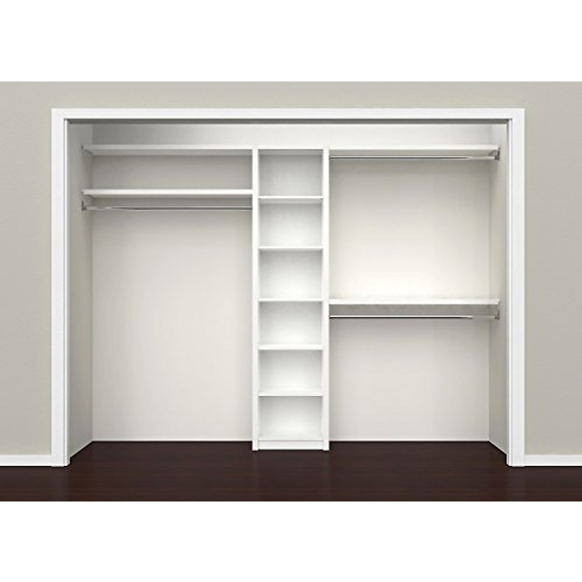 ClosetMaid 6105340 SpaceCreations 44" - 115" Wood Closet Organizer Kit, Classic White