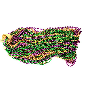 Dondor Metallic Beaded Necklaces, Mardi Gras Necklaces, Festive Necklace Multi Packs (72 Piece Pack)