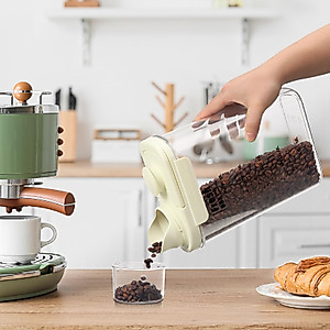 QEOSSKGI Airtight Dry Food Storage Containers, 6LBS Rice Storage Bin Cereal Containers Dispenser with Pourable Spout, BPA Free Plastic Storage Bin Dispenser for Oatmeal, Grain, Cereal, Pasta, Flour