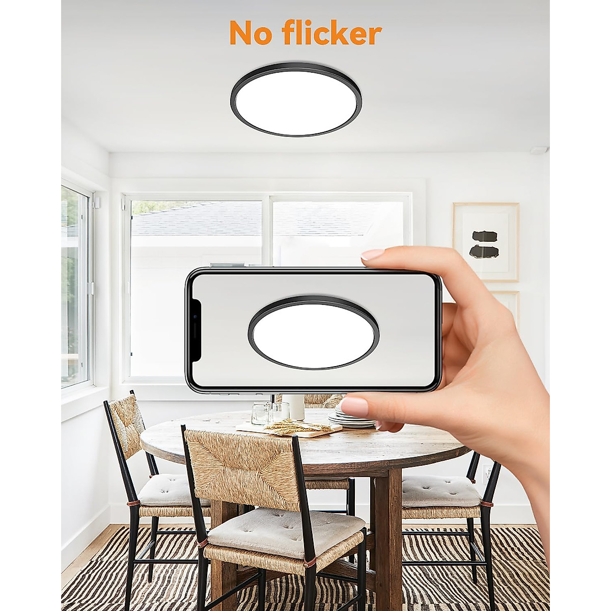 4PACK LED Flush Mount Ceiling Light Fixture Black, 9Inch 24Watt, 3000k/4500k/6000K LED Ceiling Light, Ultra Slim Flush Mount LED Ceiling Lamp for Bedroom, Living Room, Kitchen, Hallway,NOT-DIMMABLE