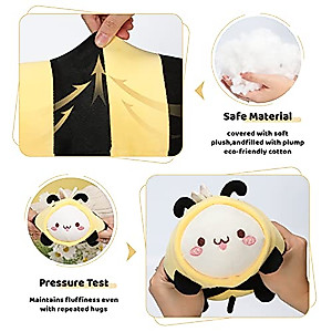 AIXINI 8" Cute Cat Bee Plush Pillow, Kawaii Kitten Honeybee Stuffed Toy, Soft Hugging Squishy Gift for Kids