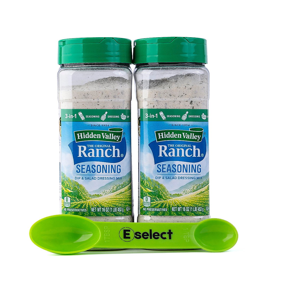 Hidden Valley Ranch Seasoning Mix - Original Ranch Dressing Dry Mix Powder for Salad Dressing and Dips Includes (2) 16oz Containers and (1) Measuring Spoon
