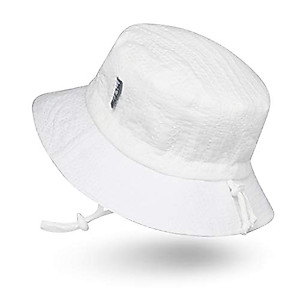 Ami&Li tots Baby Sun Hat Adjustable Sunscreen Bucket Sun Protection Summer Hat for Baby Girl Boy Infant Kid Toddler Child UPF 50+ White