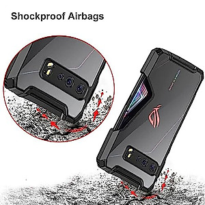 Fanbiya Case for ASUS ROG Phone 3, Cellphone Radiator Compatible, Heat Dissipation Magnetic Back, Ultra Clear Shockproof Case with Tempered Glass (ROG 3, Clear)