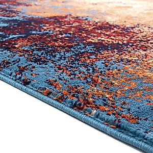 LUXE WEAVERS Modern Splatter Abstract Area Rug, Blue 8x10