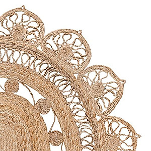 SAFAVIEH Natural Fiber Round Collection 4' x 6' Oval Natural NFB251A Handmade Boho Country Charm Jute Area Rug