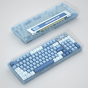 YUNZII Keynovo IF98 Pro Tri-Mode Wireless Bluetooth Hot Swappable Gasket Mechanical Gaming Keyboard 98 Key 96% 1800 Layout RGB Backlight for Mac & Win (Gateron G Pro Brown, Wireless Blue)