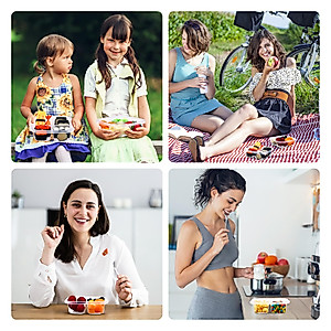 Domensi 100 Pcs 4 Compartment Food Containers Clear Plastic Bento Boxes Snack Meal Box Containers with Lids Divided Food Storage Containers for Adults School Work Travel, 5.7 x 5.7 x 1.8 Inch