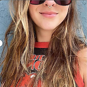 Awinrel Septum Rings 16G Helix Rook Cartilage Tragus Clicker Earrings CZ Teardrop Nose Hoop Daith Earring 8mm 316L Surgical Steel Segment Piercing Jewelry