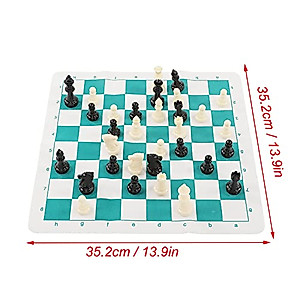Dilwe Roll Up Chess Board Set, Portable Travel Chess Game Set Roll Up Chess Board Set for Family Gatherings Travel (Wang Gao 75MM)