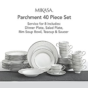 Mikasa 5224232 40-Piece Dinnerware Set, Parchment