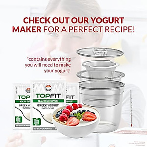 TopTherm Yogurt Starter |Gut Health Probiotic Yogurt Culture Support |DIY Homemade Plain or Greek Yogurt |Dairy Free Yogurt |Non-GMO |No Added Sugar |Works with Any Yogurt Maker - 2 Pack - Makes 2 Qts