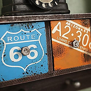 PIBM Stylish Simplicity Shelf Wall Mounted Floating Rack Shelves Solid Wood Retro Storage Hook up Coffee Shop Clothing Store,4 Drawers, a , 44X11.5X19CM