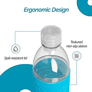 Copco Hydra Reusable Tritan Water Bottle with Spill Resistant Lid and Non-Slip Sleeve, 16.9-Ounce, Light Blue