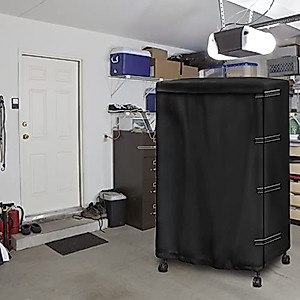 ZOOLYO Shelving Cover Storage Shelf Cover Wire Rack Shelving Cover, Fits Racks 48Wx24Dx72H inch,Fast and Convenient Access to Item (Black,only Cover).