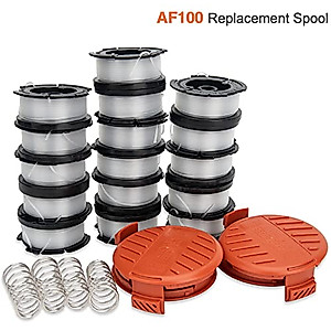 AF100 Replacement Spool, AF-100 Spool Compatible with Black and Decker AF-100-3ZP AF-100-BKP Weed Eater String, 30ft 0.065" fits GH900 GH600 GH610 String Trimmer Spool (16 Spool + 4 Cap+4 Spring)