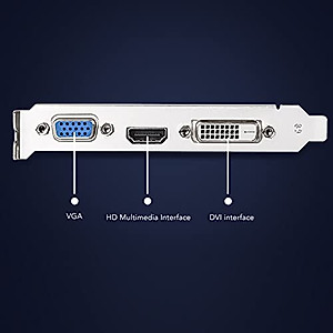 VBESTLIFE GT210 Graphics Card, 1G DDR3 64bit 589 500MHz Frequency GT210 Computer Graphics Card, Support HDMI, VGA, DVI Ports, for Office Computer