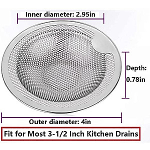 Qtimal Kitchen Sink Drain Strainer with Upgraded Handle, 2 Pack Reinforced Stainless Steel Sink Strainer for Most Home Standard Kitchen Drains, Anti-Clogging Drain Basket Catcher with Fast Flow Design