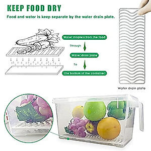 SILIVO 6 Pack Produce Saver Refrigerator Organizer Bins for Fruits and Vegetables- 3 Pack 1.5L + 3 Pack 4.5L