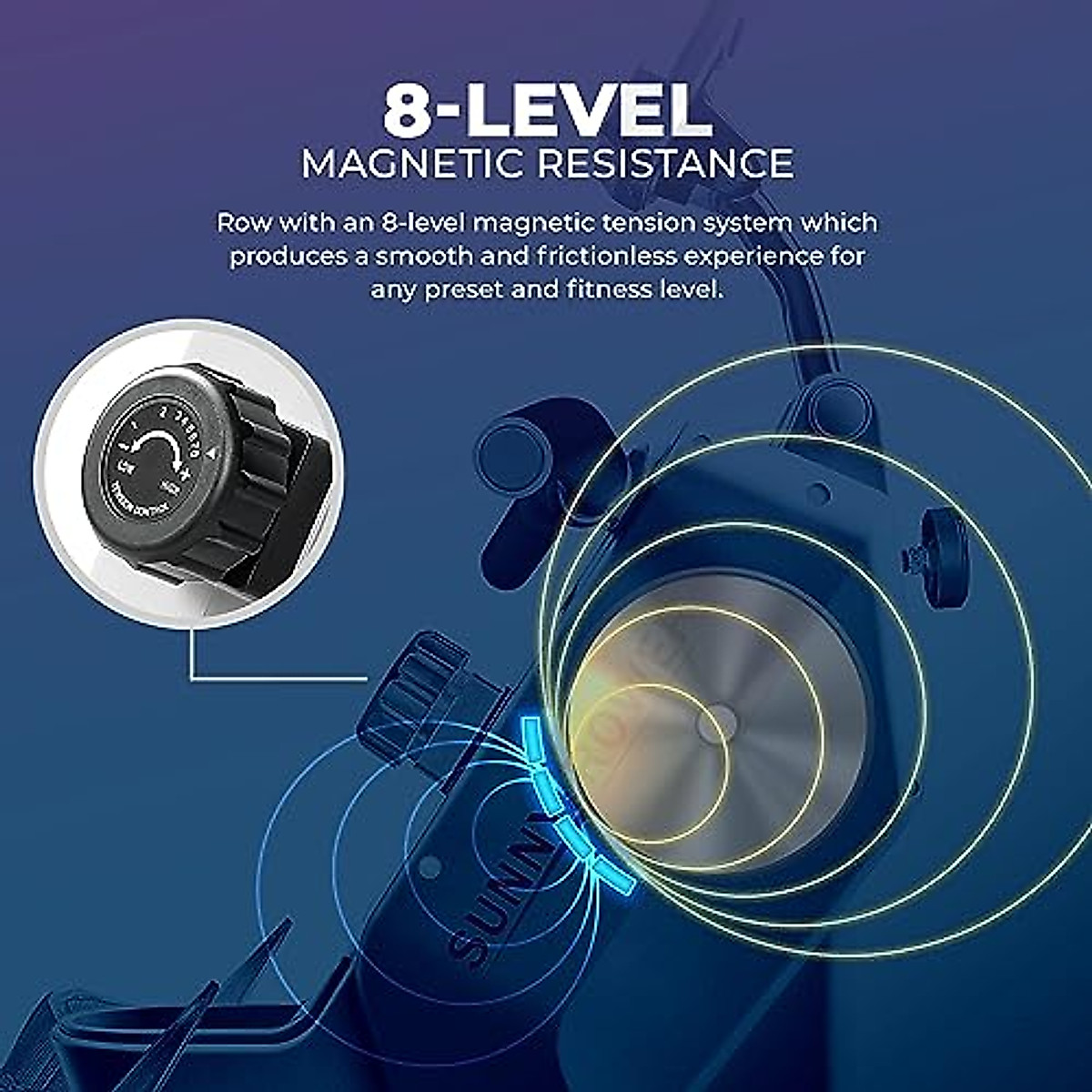 Sunny Health & Fitness Smart Compact Magnetic Rowing Machine with Exclusive SunnyFit® App Enhanced Bluetooth Connectivity – SF-RW521020