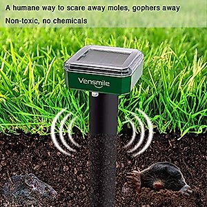 LIGHTSMAX Mole Repellent Mole Repeller Solar Powered Gopher Repellent Ultrasonic Vole Repellant Gopher Repellent Rodent Deterrent No Mole Traps Killer Harm to Your Lawn Yard (8)