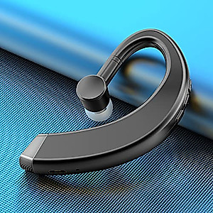 Saycker Bluetooth 5.0 Ear Hook Wireless Headphone, Bluetooth Earpiece, Ear Plug Headset with Microphone, Single Ear Noise Cancelling Earphones Painless Wearing, for Outdoor(Black)