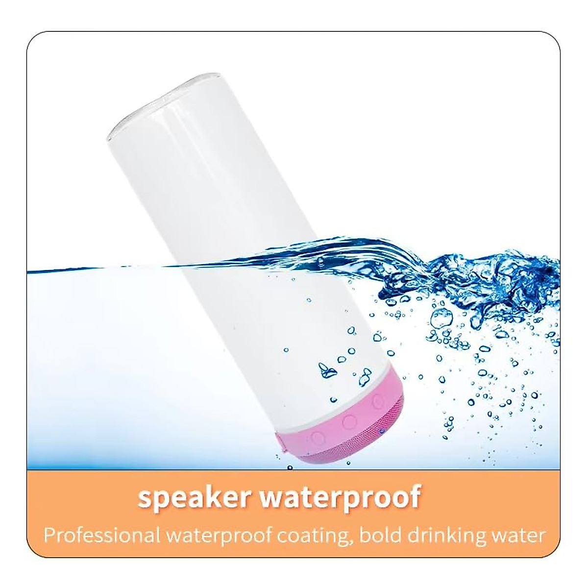 Icesip 12 Pack Music Speaker Tumbler, 20 oz Sublimation Tumbler Skinny Straight Double Wall Cup with Straw Lid & USB Charging Cable 6 Colors