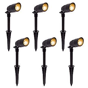 GreenLighting Low Voltage Outdoor Lights - 280 Lumen Modern Spotlights - Walkway Lights, Garden Lights, Lawn or Landscape Lighting - Waterproof and Rust-Resistant (Black, 6 Pack)