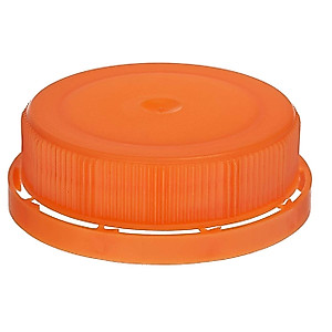 38MM Orange Tamper Evident Ratchet Caps/Lids for Plastic Juice Bottles, Clear Juice Bottles and more by EcoQuality (50)