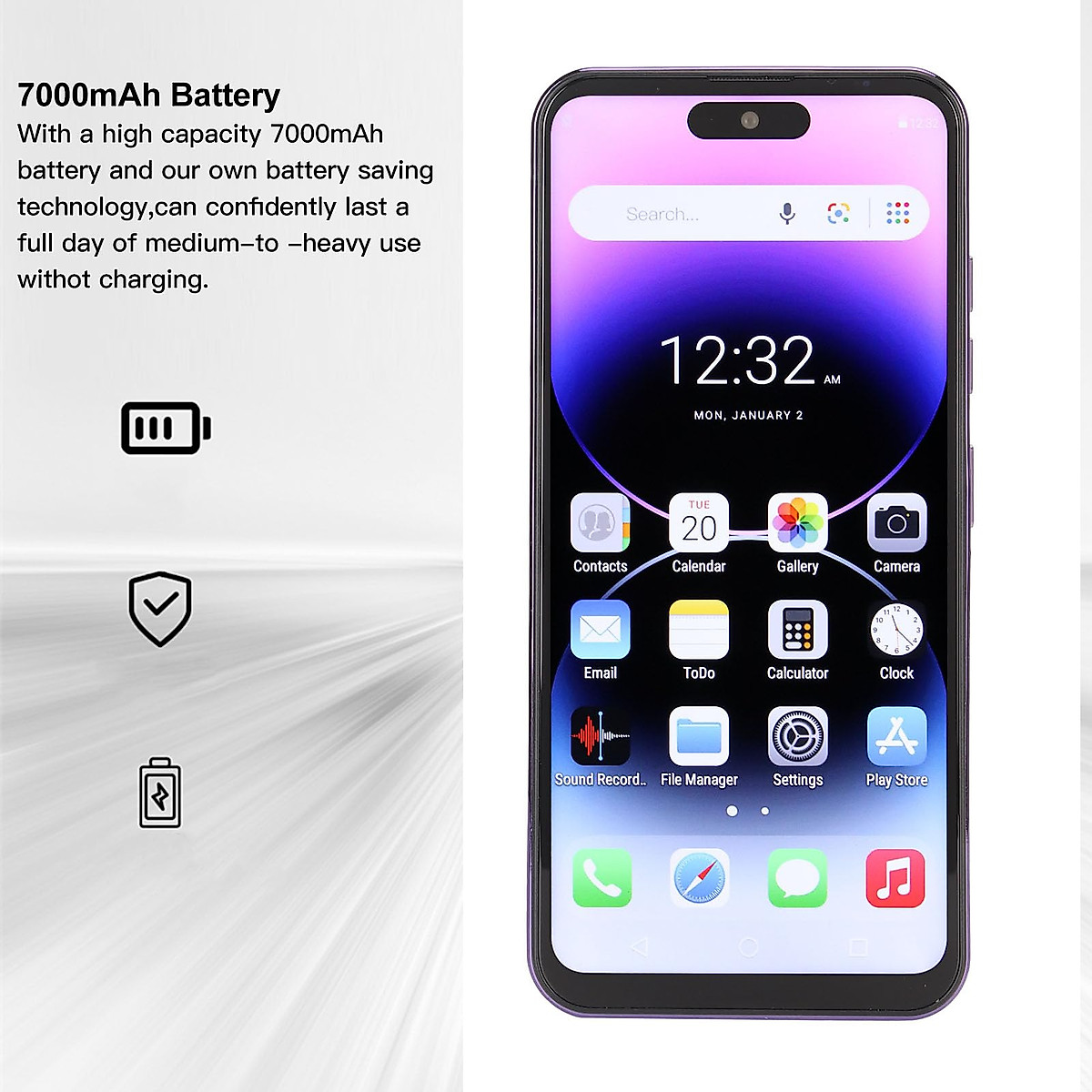 Tangxi 4G Unlock Cellphone, 6.6inch 2520 x 3088 HD Touchscreen, Android13 Smartphone, 8GB RAM 256GB ROM, 8MP 24MP Dual Cameras, 7000mAh, with WiFi, BT, FM and GPS, Gifts (North America