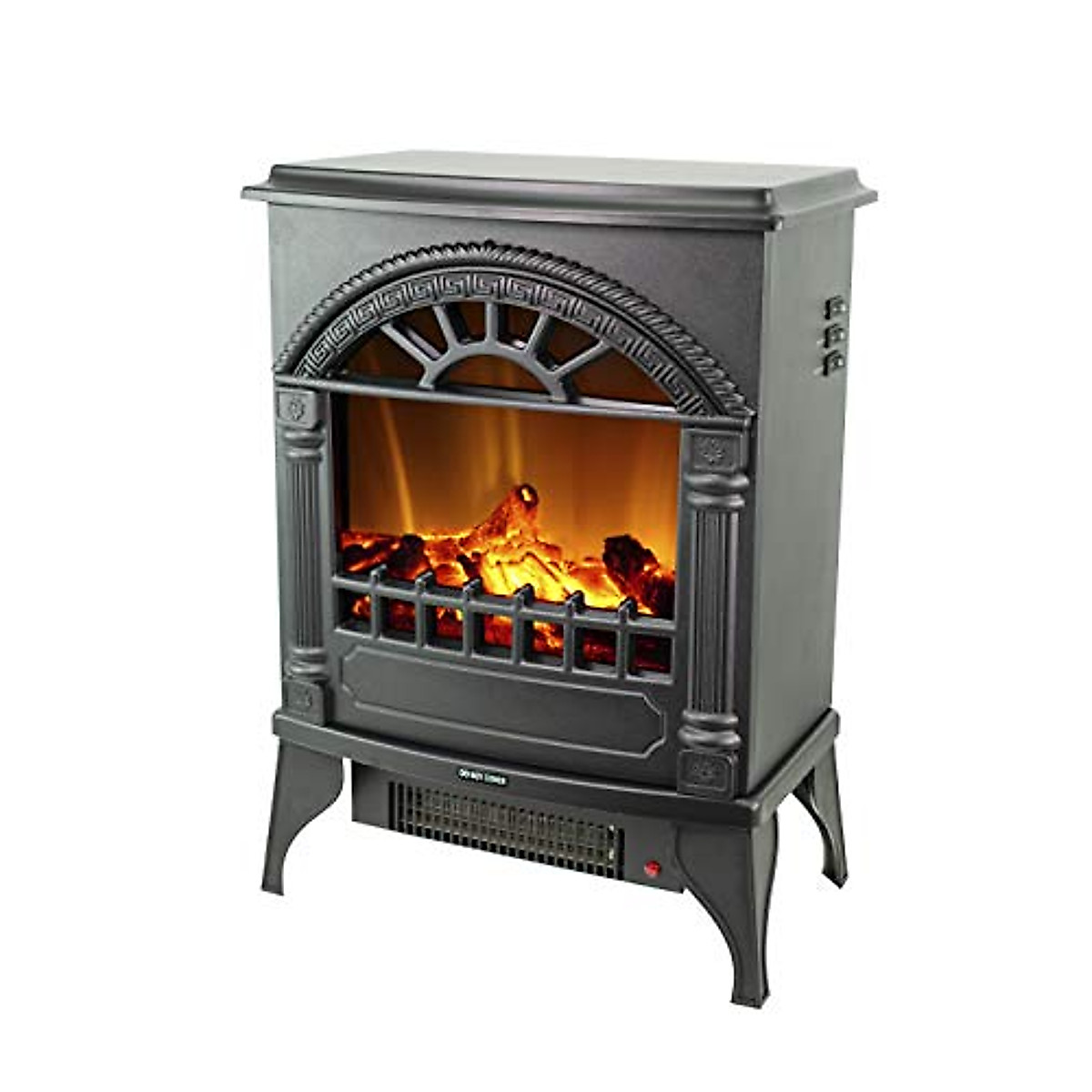 Sun-Ray 111001 3D Flame Effect Freestanding Electric Fireplace Stove Heater 750W/1500W, Black - 16"
