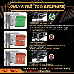 CROSSHIP Adjustable Trailer Hitch Ball Mount-Fit 2" Receiver, 6 Inch Drop/Rise Aluminum Drop Hitch with 2'' & 2-5/16'' Solid Dual Balls 12,500 LBS GTW-Tow Hitch for Heavy Duty Truck with Double Locks