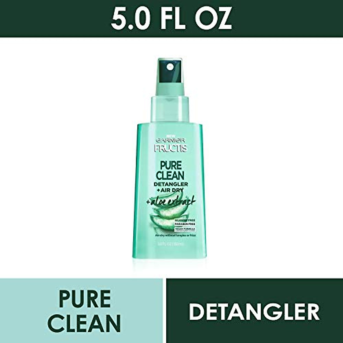 Garnier Fructis Pure Clean Detangler + Air Dry, Aloe Vera, 5 Fl Oz