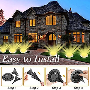 Solar Ground Lights, Solar Garden Lights Outdoor Waterproof, 8 Packs 12 LED Solar Outdoor Lights for Garden, Pathway, Yard, Patio, Walkway, Grounds Decorations(Warm White)