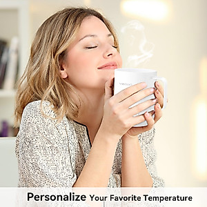 vsitoo Temperature Control Heated Coffee Mug S3PRO 14 Oz, Smart Self Heating Travel Mug with Manual & APP Controlled Coffee Warmer, Rechargeable and Battery Powered, LED Light, Auto Off (White)