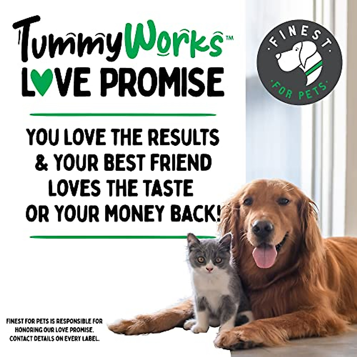 TummyWorks Probiotic Powder for Dogs & Cats. Relieves Diarrhea, Upset Stomach, Gas, Constipation & Bad Breath, Itching, Allergies & Yeast Infections. Added Digestive Enzymes & Prebiotics. Made in USA