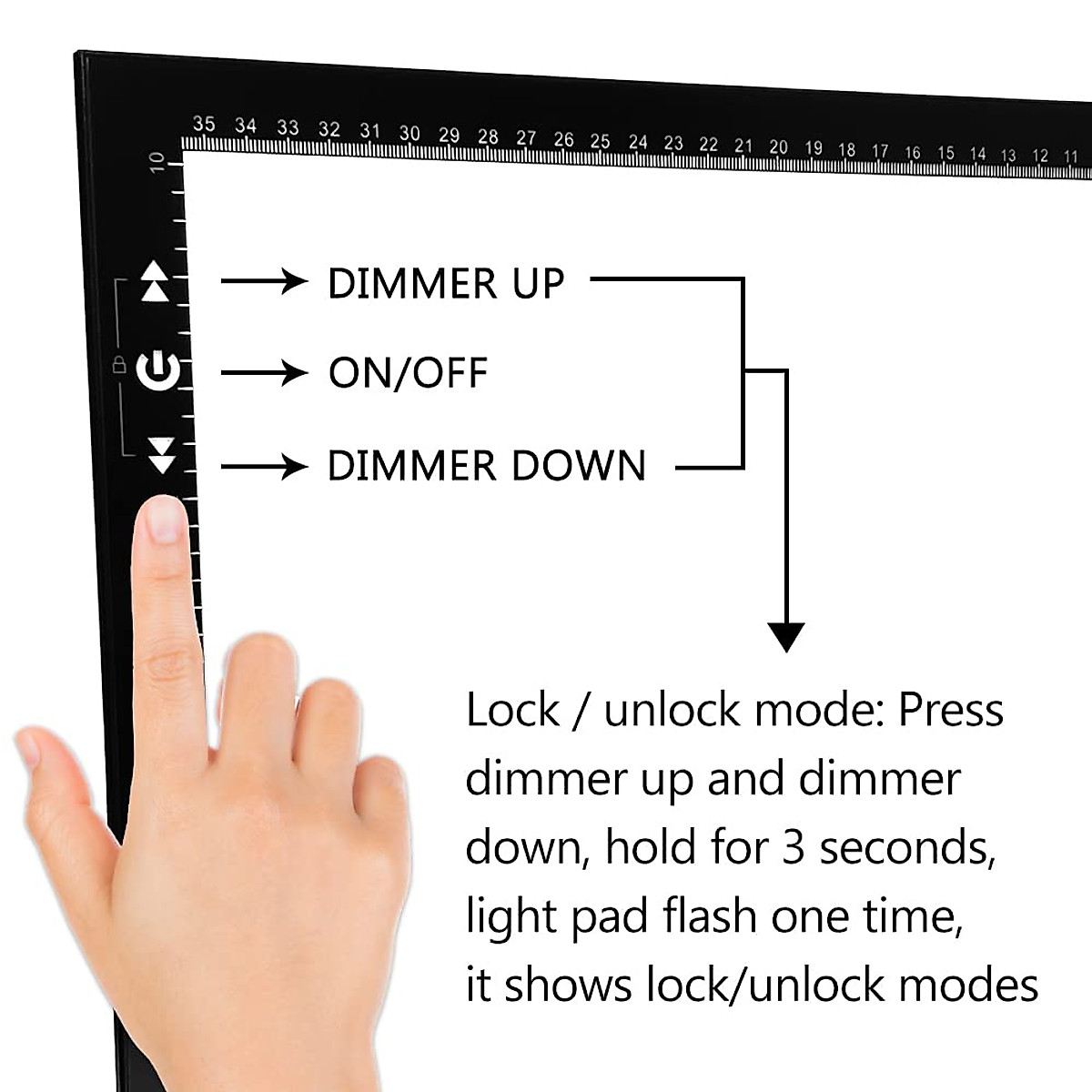 HSK B4/A3s Artist tracing Light Box Copy Table,USB Power Dimmerable 6000 Lux Lock Button Artcraft Light Pad for Tatto Drawing, Sketching, Animation,Diamond Painting