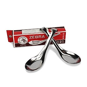 Zebra Stainless Steel Spoon Ramen Soup (2 Pack)