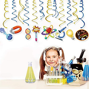 Scientist Hanging Swirl Decorations,Laboratory Decorations,DNA Decorations for Girls,Boys,Kids,Toddler and Adults,Home,Classroom,School(30Ct)