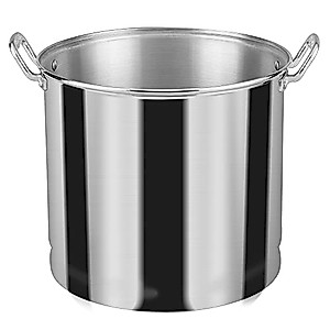 Vasconia 27.5-Quart Steamer Pot (Aluminum) with Tray & Glass Lid, For Most Stoves - (Hand-Wash only) Large Stock Pot for Tamales, Steaming, Boiling & Frying - Makes Seafood, Pasta, Vegetables & More